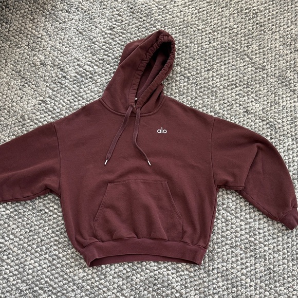 ALO Yoga | Tops | Alo Yoga Maroon Hoodie | Poshmark